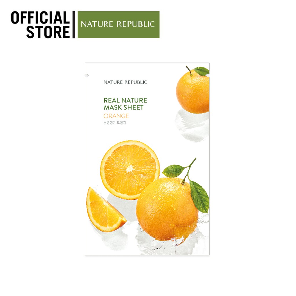 NATURE REPUBLIC REAL NATURE ORANGE MASK SHEET (23ML) มาส์กหน้าบำรุงผิว ...