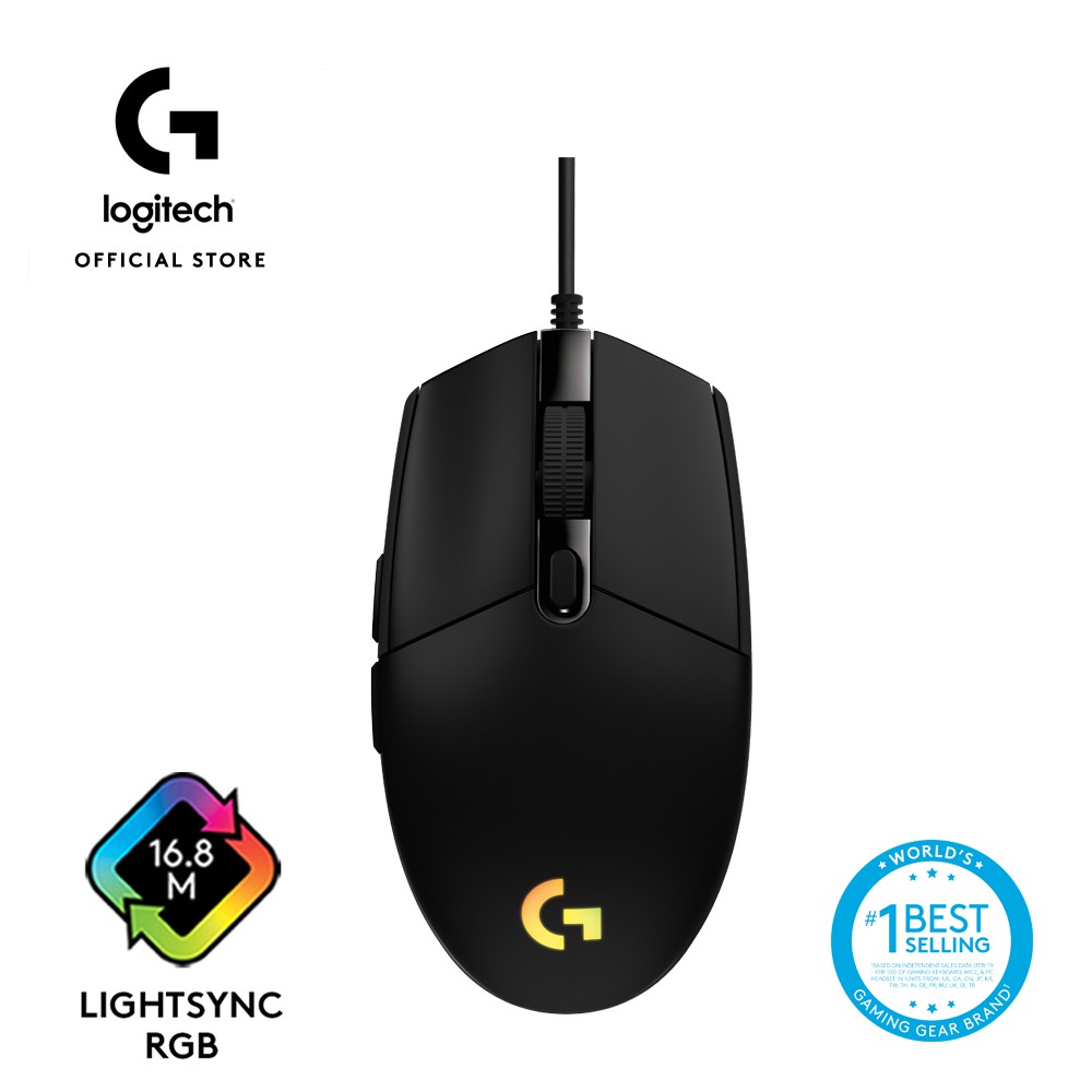 Logitech G102 Light Sync Gaming Mouse Black with Customizable RGB Lighting 910-005802 | Shopee ...