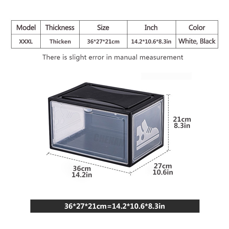 2pcs AJ Sneakers Box Hardened plastic shoe box Stackable Cabinet ...