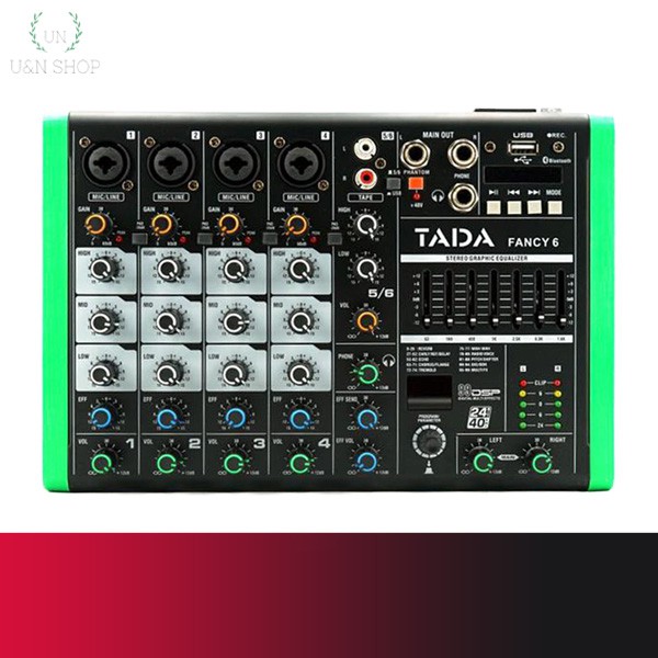 Mixer TADA Fancy 6 มี 4 mono 1 Stereo แจ็ค combo มี Bluetooth มี USB ...