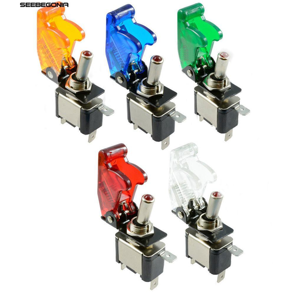 12V 20A Dash Toggle SPST ON-OFF LED Flip Up Flick Switch - seebegonia ...