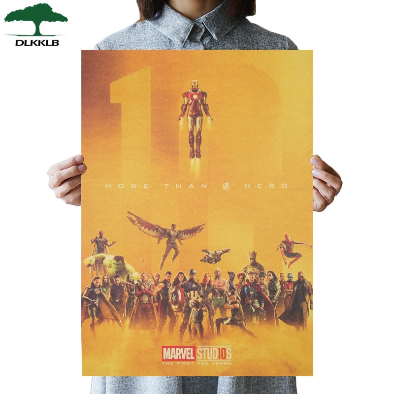 Dlkklb โปสเตอร์กระดาษคราฟท์ลาย avengers 10th anniversary | Shopee Thailand