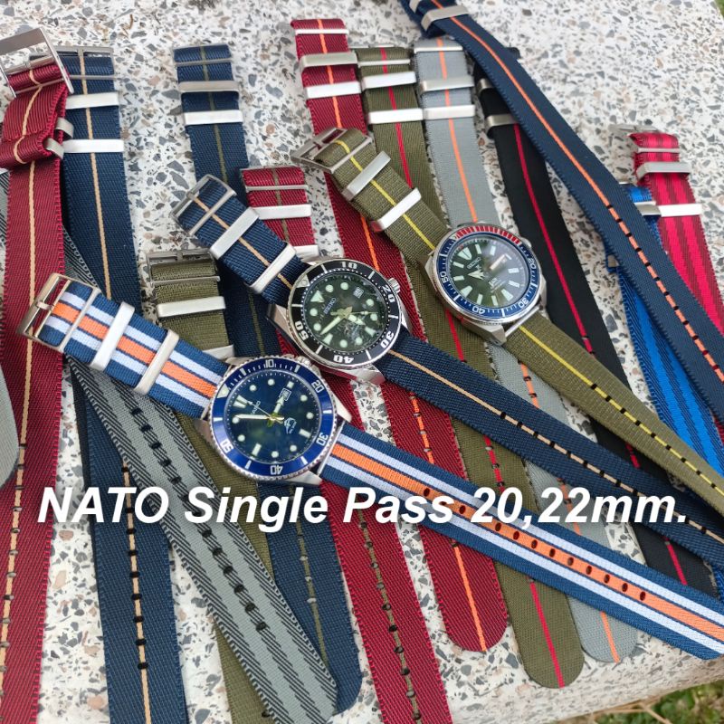 สายนาฬิกา NATO Single Pass คุณภาพสูง เงาหนานุ่มลื่นใส่สบาย มี20แบบ แถม ...