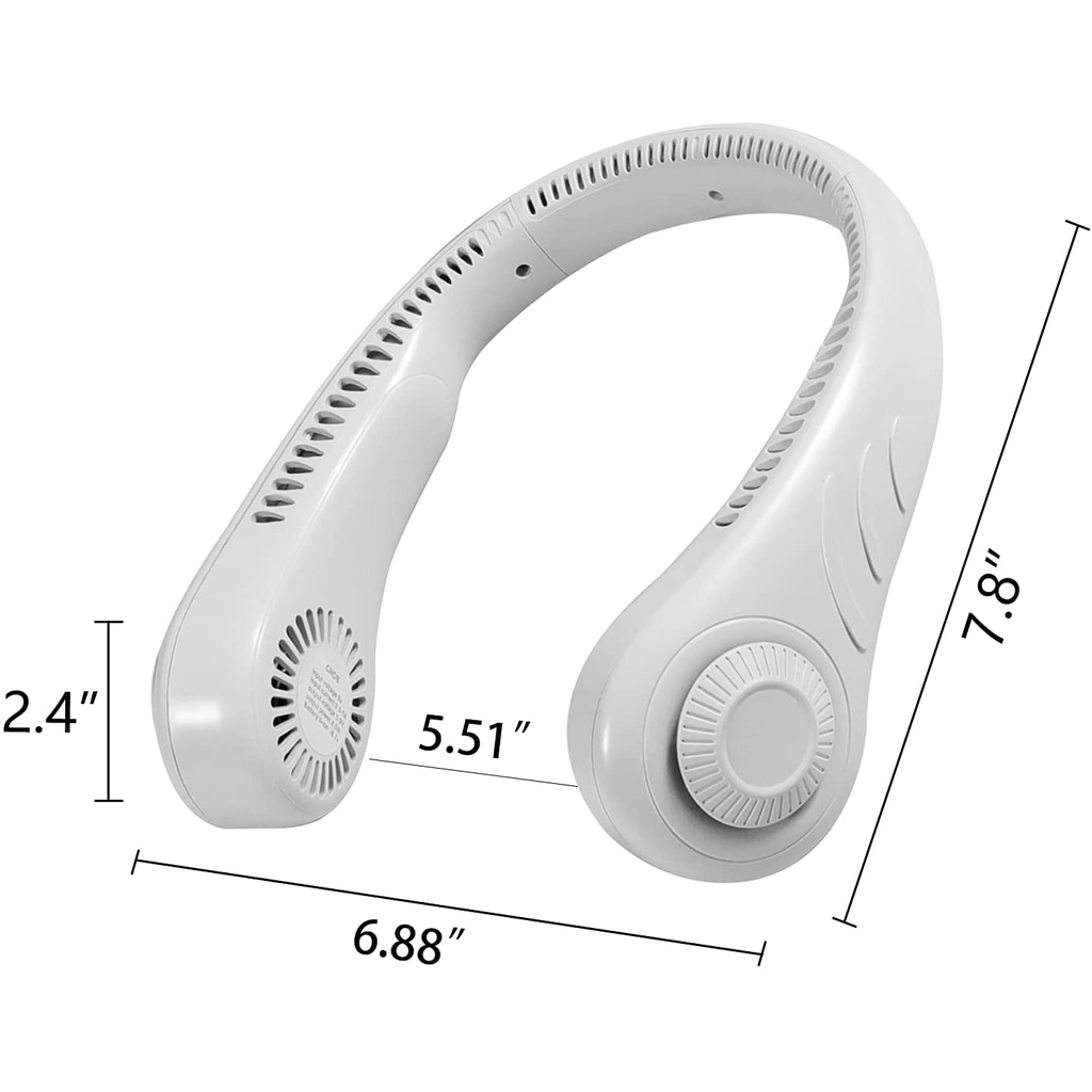 Portable Neck Fan with 3 Speeds Air Flow Cooling Hand Free Personal ...