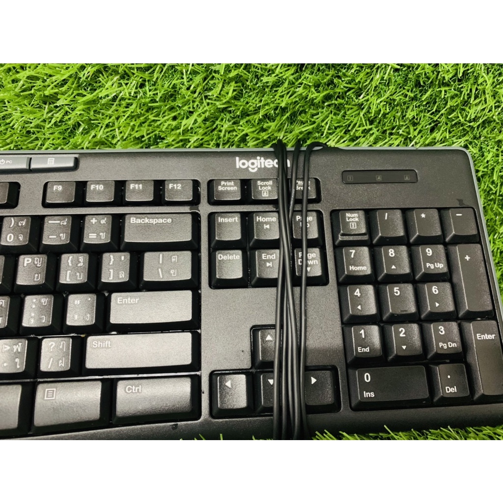 คีย์บอร์ด Logitech USB Keyboard คละรุ่น (ENG/TH) ไม่มีขาตั้งด้านหลัง ลด ...