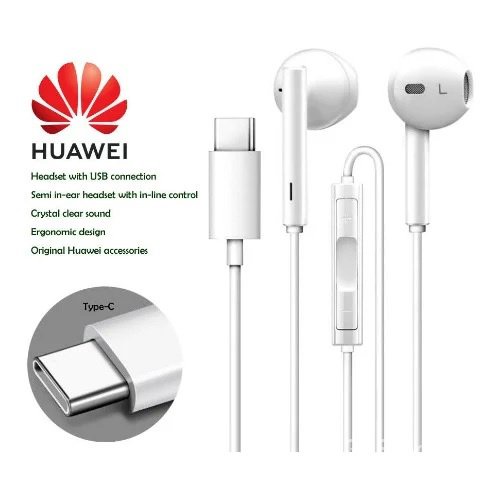 Huawei CM33 Type C Earphone Huawei USB C Headphone Stereo Headset For ...