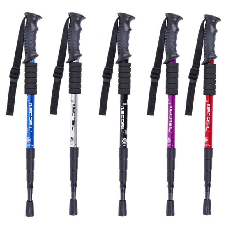 1PCS walking stick Trekking poles telescopic baton nordic Aluminum ski ...