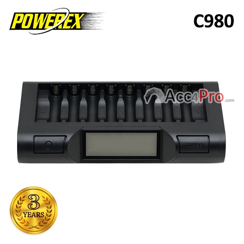 PoweRex MH-C980 C801D แท่นชาร์จ 1-8 ก้อน ชาร์จเร็ว1 ชม.แยกก้อนอิสระ ...