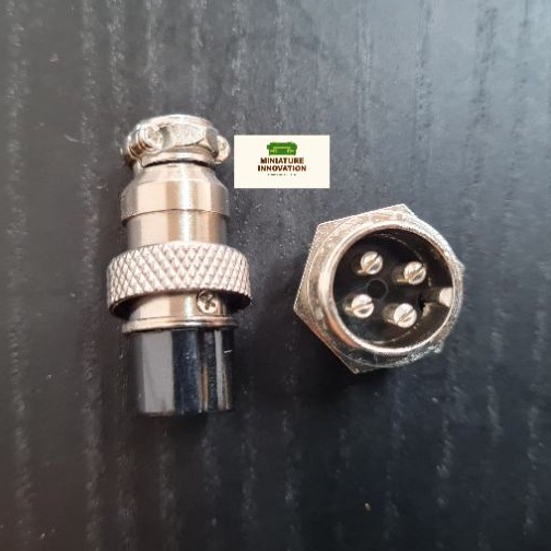 ตัวผู้ + ตัวเมีย connector jack แบบ 4 pin ข้อต่อแจ็คสายไฟ (MI-Connect-GX16-4P) | Shopee Thailand