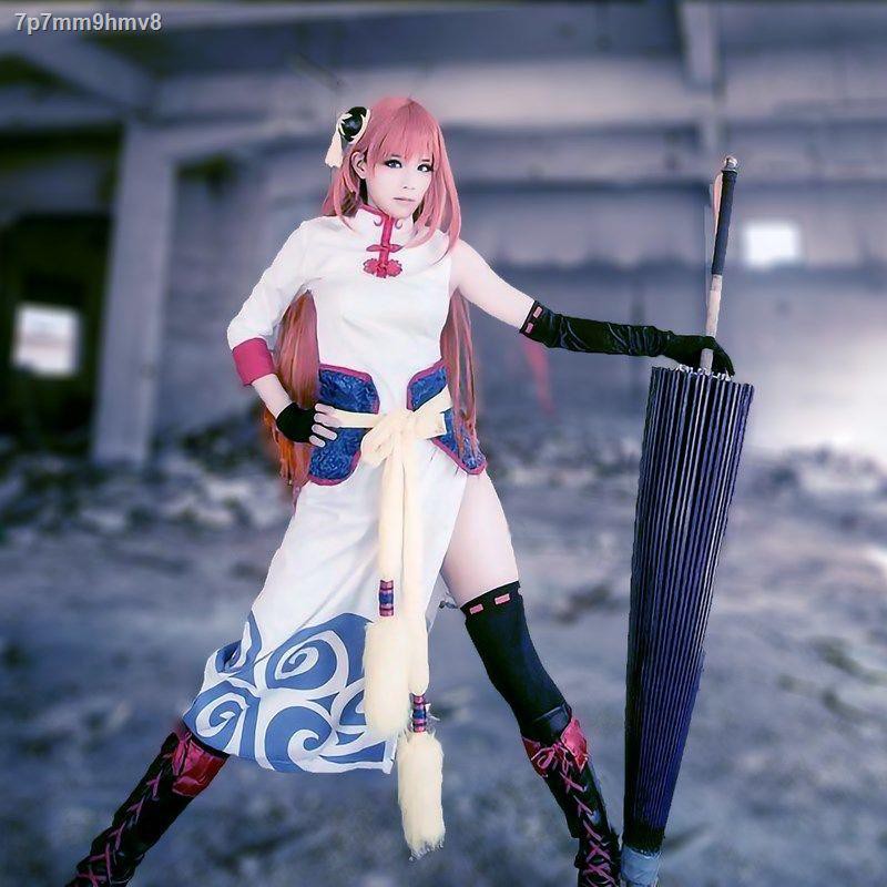 คุณภาพสูง ㍿ [pro Manyuan] อะนิเมะ Gintama future Kagura cos เสื้อผ้า cheongsam วิกผมกิ๊บรองเท้า ...