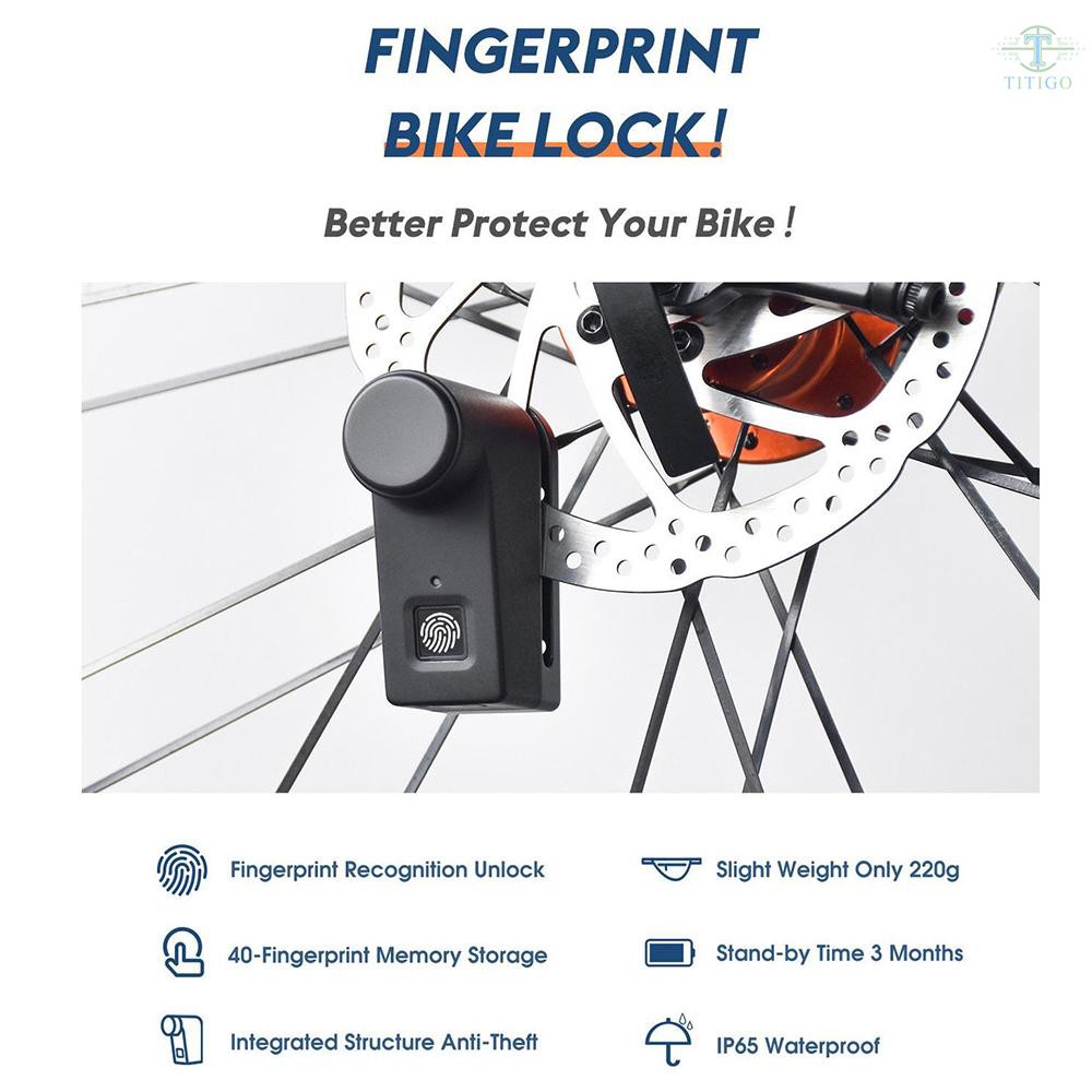 Motorcycle Scooter Bicycle Fingerprint Disc Brake Lock Security Anti-theft Fingerprint ...