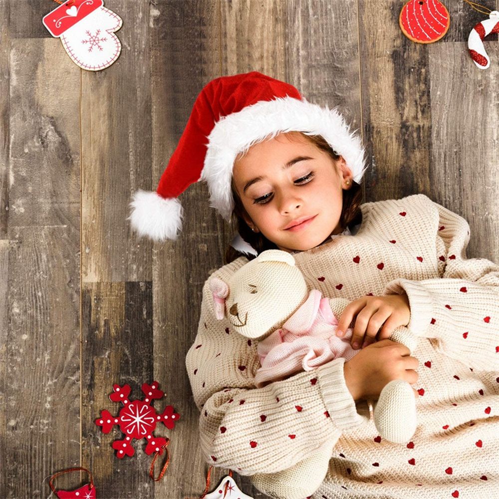 AHMED Plush Christmas Hat Warm Winter Xmas Holiday Hat Santa Claus Hat ...