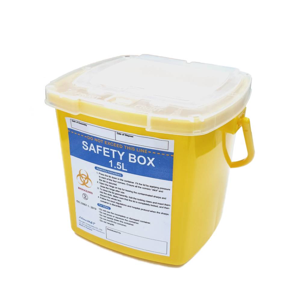 กล่องทิ้งเข็ม Medical Waste Disposal Container 1.5L Sharps Container ...