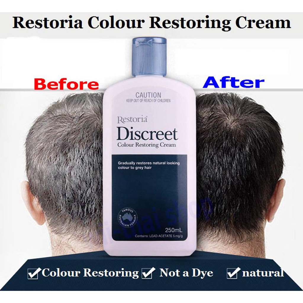 Restoria Discreet ครีมแต่งผมดำ น้ำมันผมดำ คืนสีผมธรรมชาติ ครีมซ่อมแซมสี ...