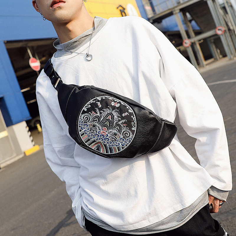 青年包Chinese style Korean version of the trend chest bag waist bag youth ...