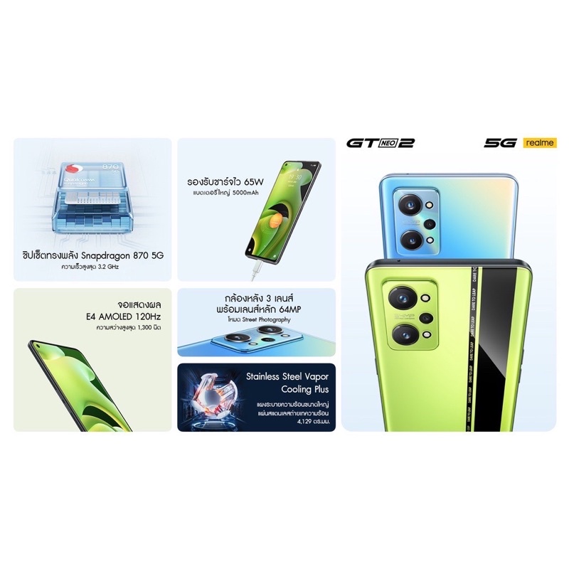 ใหม่ล่าสุด Realme GT NEO 2 8128GB Snapdragon 870 สมาร์ทโฟนเกมมิ่ง 120Hz NEO2 GT Master GT 5G ...