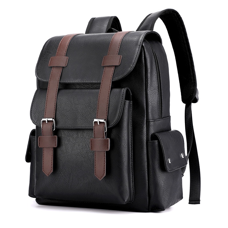 BGNWXY Korean Version College Style PU Soft Leather Backpack Large ...