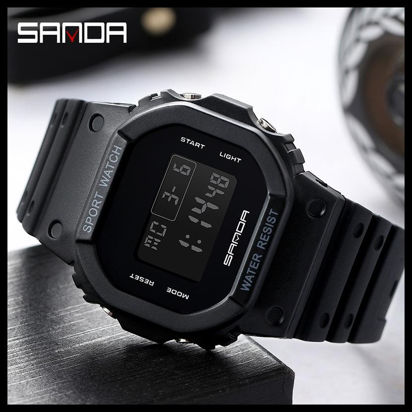 Sanda 293C นาฬิกาข้อมือดิจิทัล สายเชือกยางโครโนกราฟ ป้องกันน้ํา สําหรับ ...