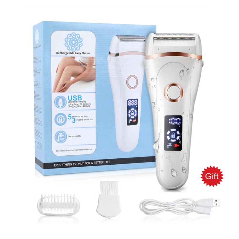 Electric LCD Razor Painless Hair Removal Epilator Laser Permanent Women ...