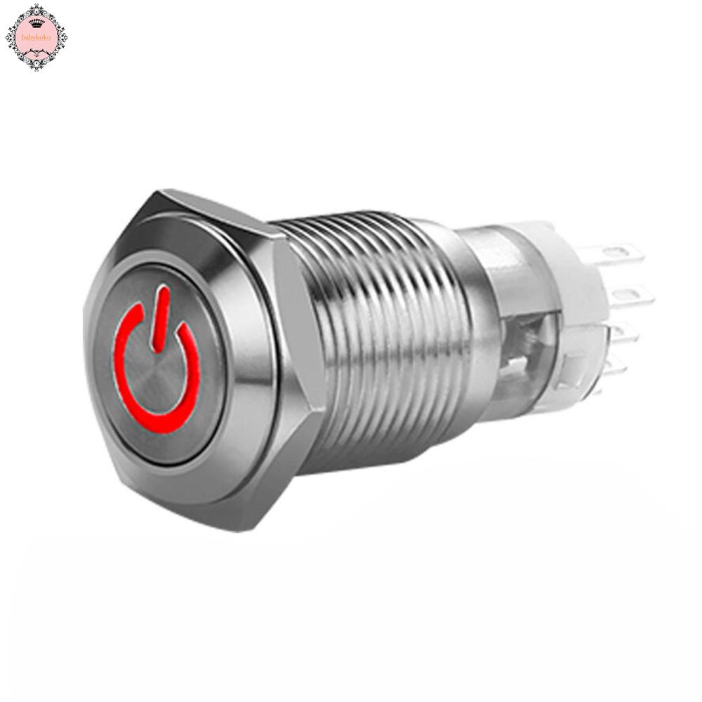LED Power Push Button 6A/125VAC 1pc 10mm 18mm 1* 36mm 16mm LED Power ...