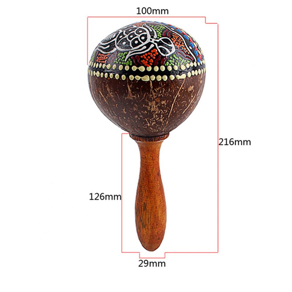50 Hot Sale Coconut Shell Sand Hammer Shaker Hand Rattle Percussion ...