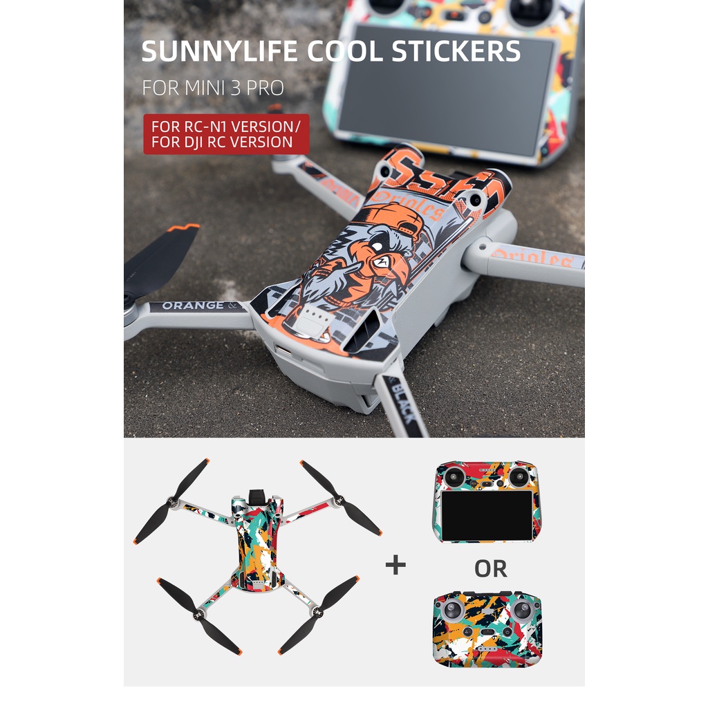 UAVFor DJI Mini 3 ro Stickers Drone rotective Film Waterroof Aircraft ...