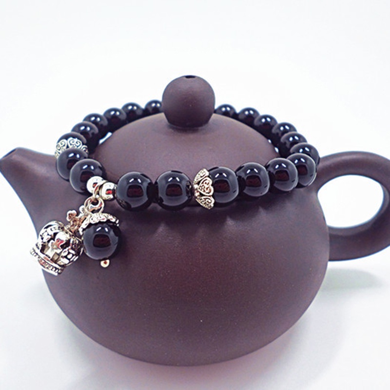 OUYOU สร้อยข้อมือ ลายตาแมวนำโชค สีม่วงธรรมชาติ - ouyou.my.th - ThaiPick