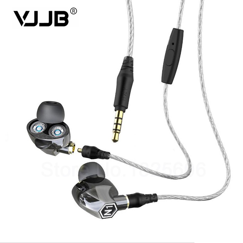 หูฟังซับวูฟเฟอร์เบส VJJB N1 Double Unit Drive In Ear Earphones HIFI ...