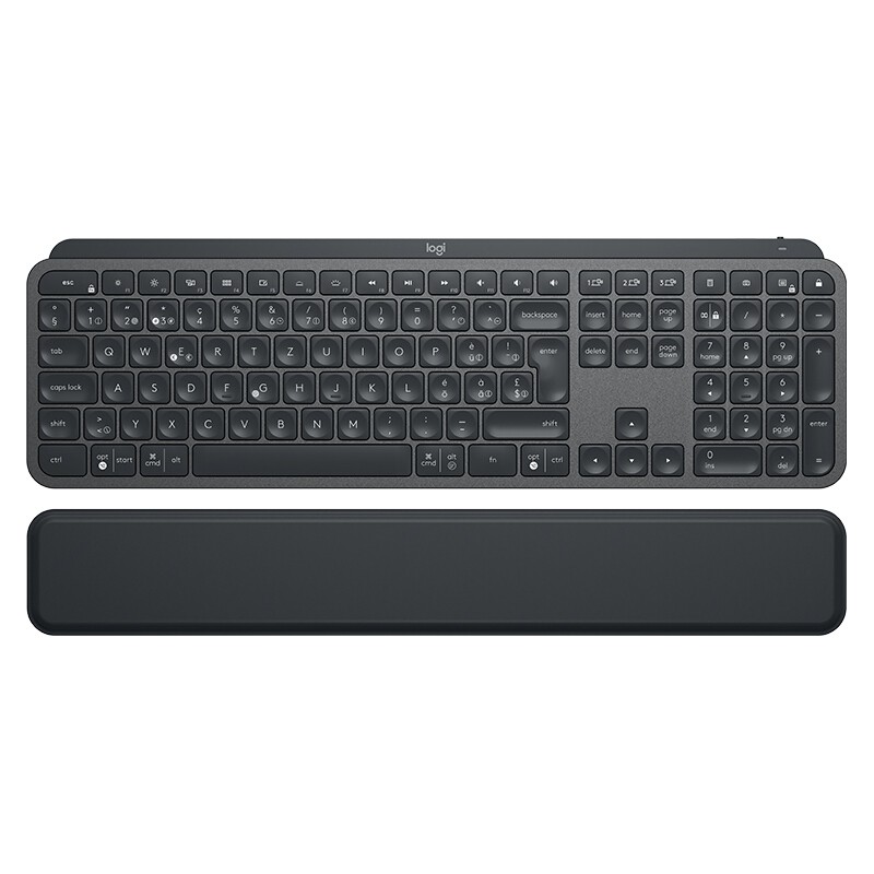 Logitech MX Keys Advanced Wireless Illuminated Keyboard - Graphite Bundle with Logitech MX Palm ...