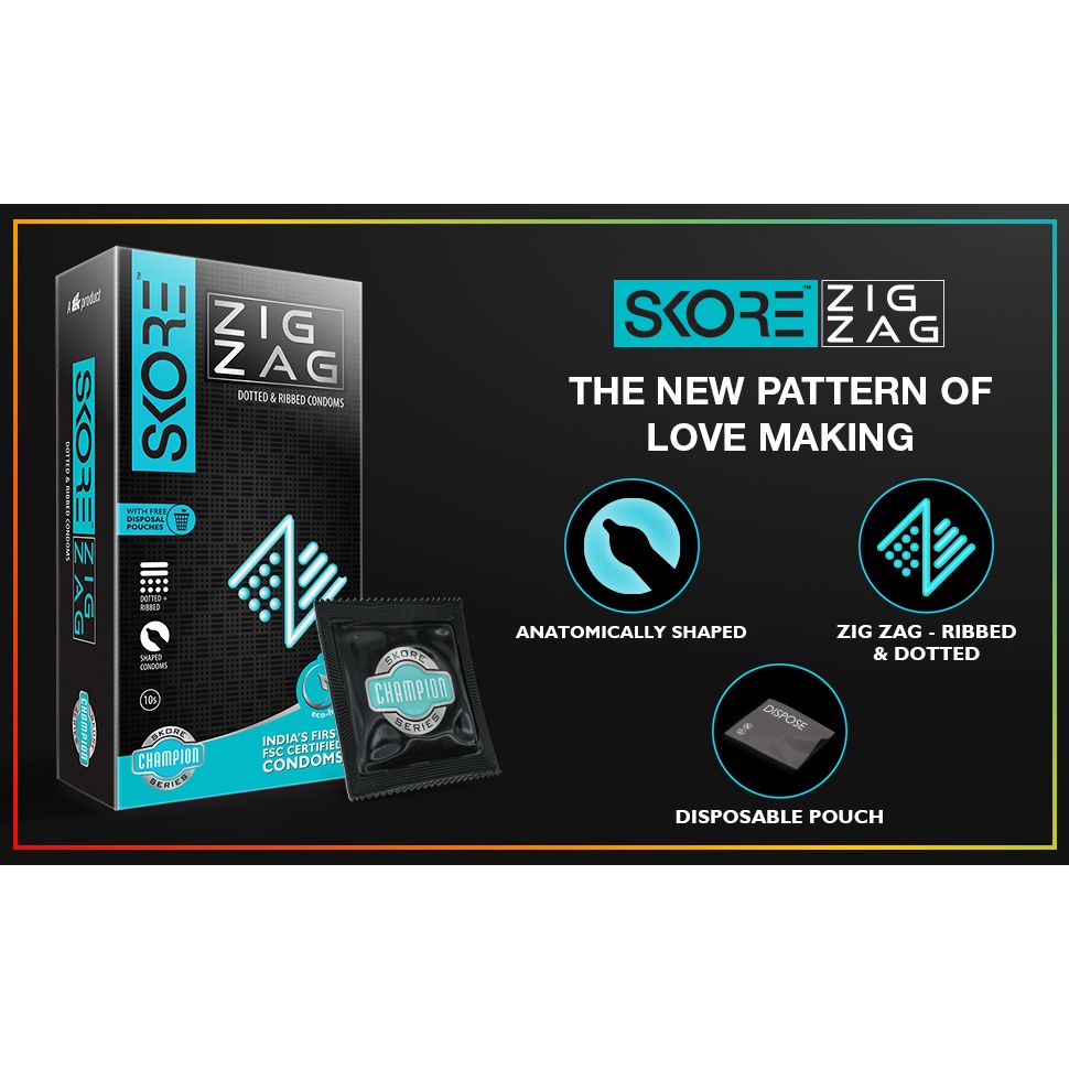 ถุงยางอนามัย Skore แบบบาง ชะลอการหลั่ง และ ซิกแซก Skore Skin thin ...