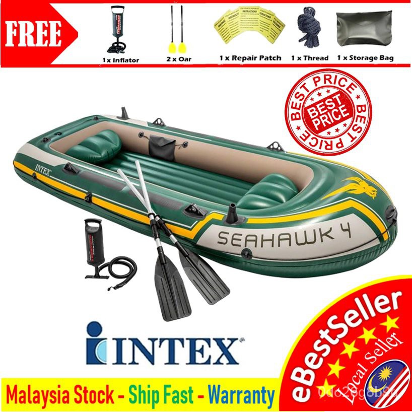 SEAHAWK 4 INTEX 68351 4 Persons Kayak Rescue Fishing Inflatable Raft ...