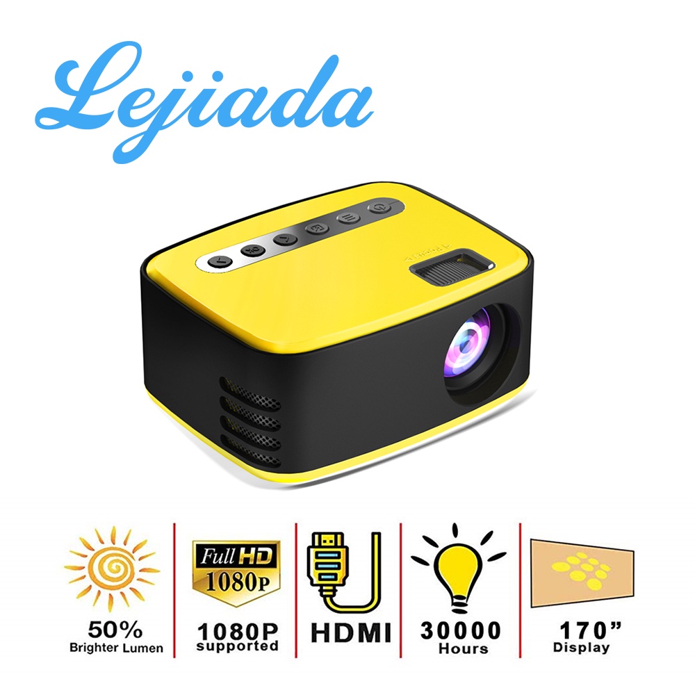 โปรเจคเตอร์LEJIADA New T20 Mini ortable 1080 USB HD LED Home Media ...