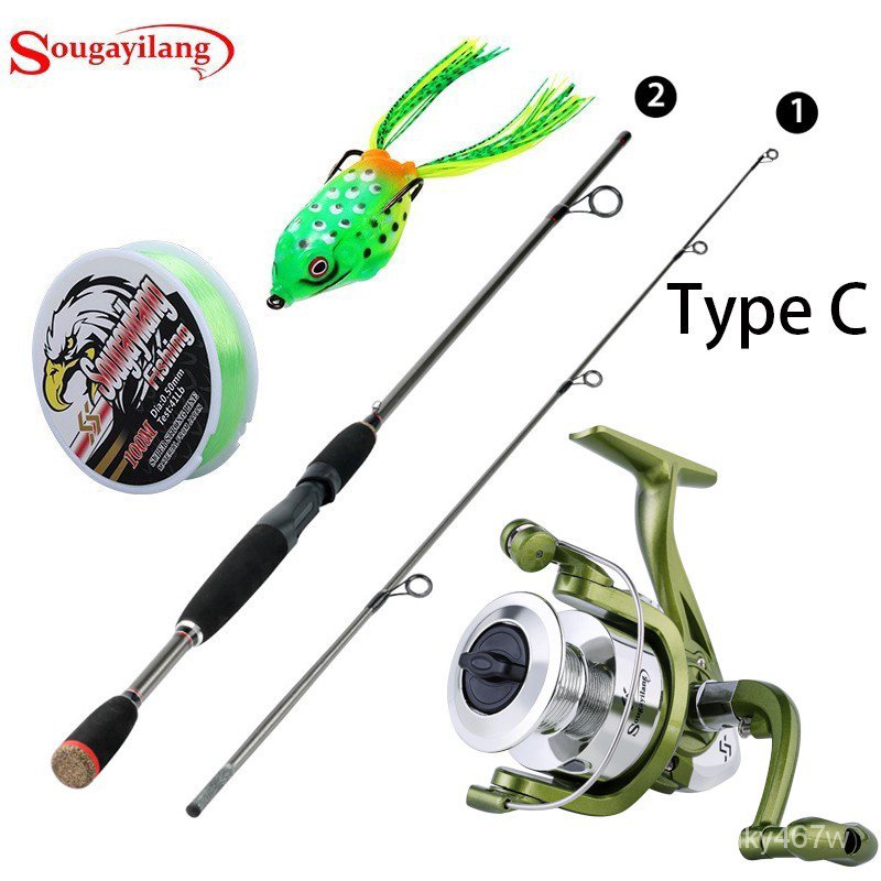 Sougayilang Fishing Rod Set Spinning Rod Reel Line Lure Full Set for ...
