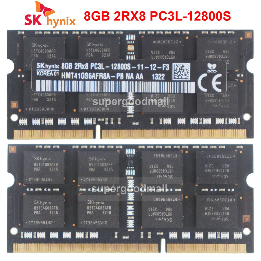 SK Hynix 8GB 2RX8 PC3L-12800S DDR3-1600MHz 204Pin 1.35V SODIMM Laptop Memory RAM CL11 ...