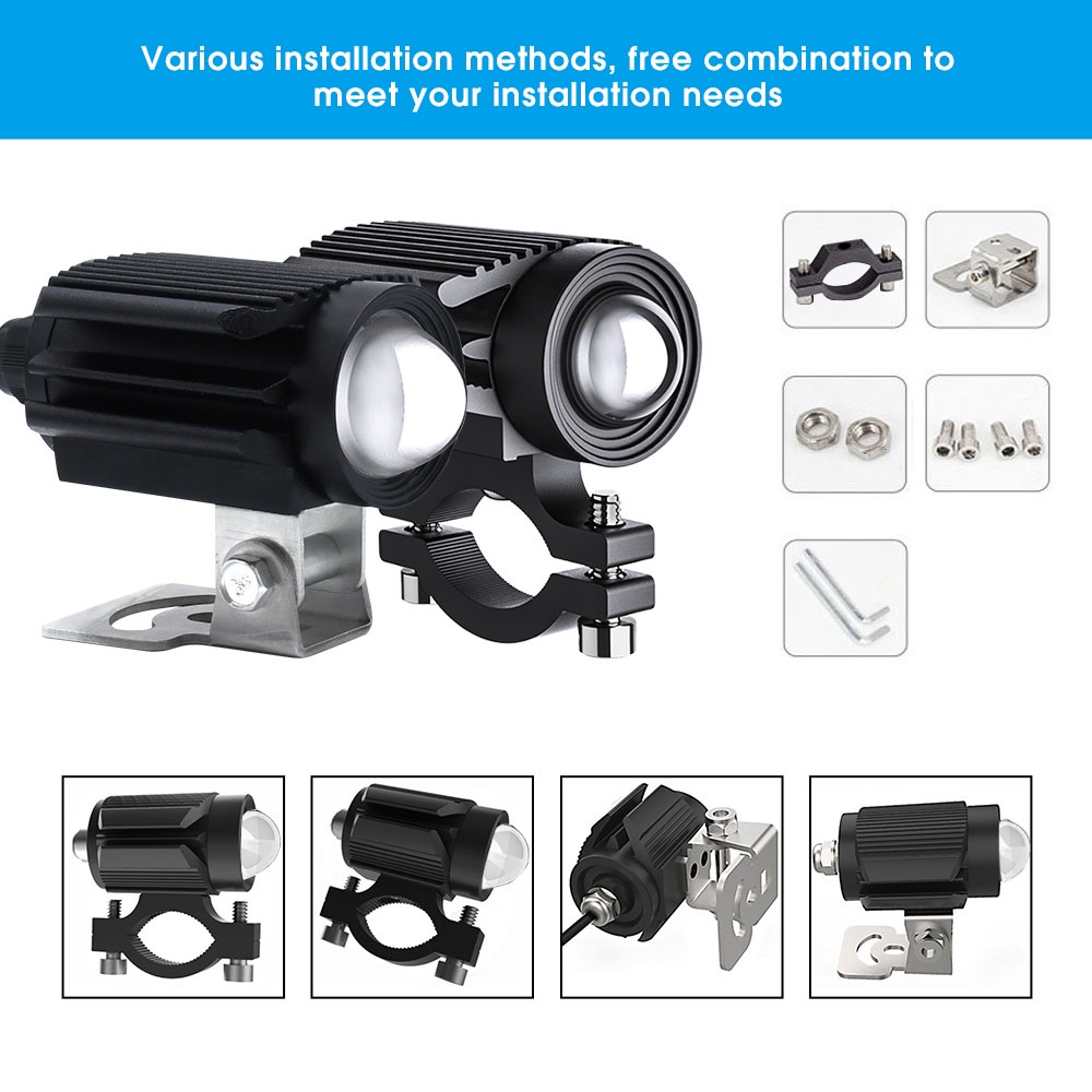 Led Motorcycle Headlight Working Spot Light Switch for ATV Truck Dirt ...