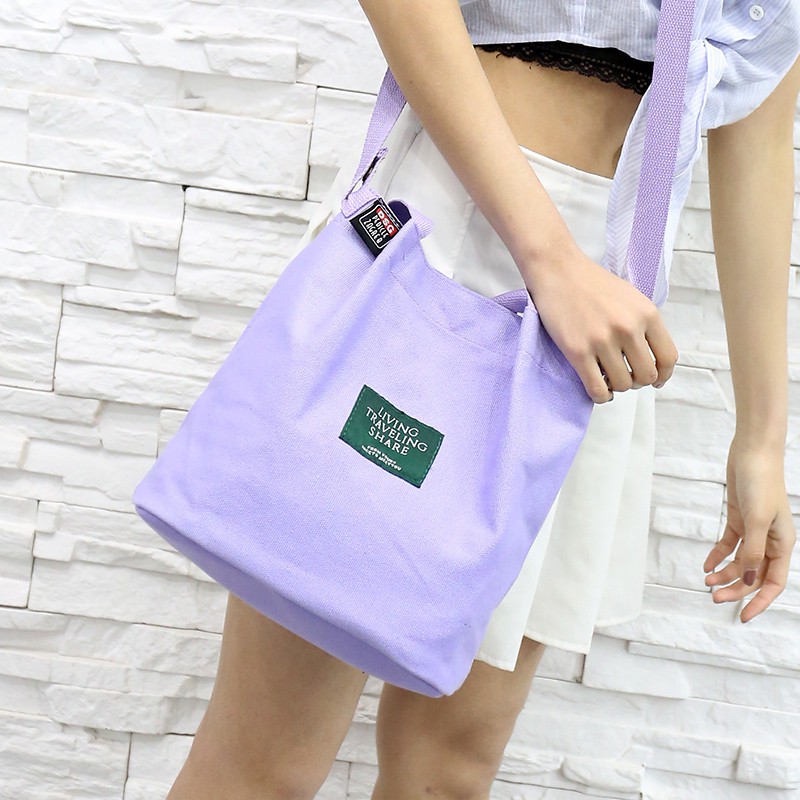 AMIKABAG(MK339)-E3กระเป๋าผ้าสะพายข้างLIVE TRAVELใบใหญ่ - amikabag ...