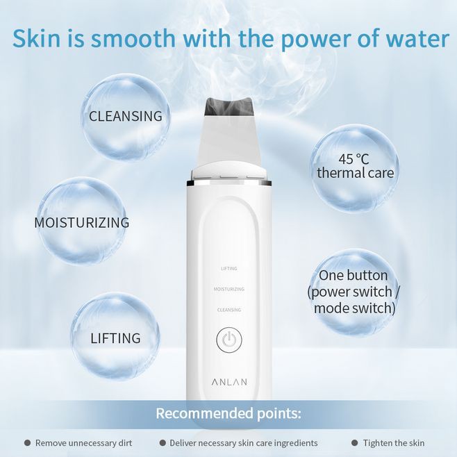 ANLAN Heat Skin Scrubber Facial Ultrasonic Skin Peeling Machine Face ...