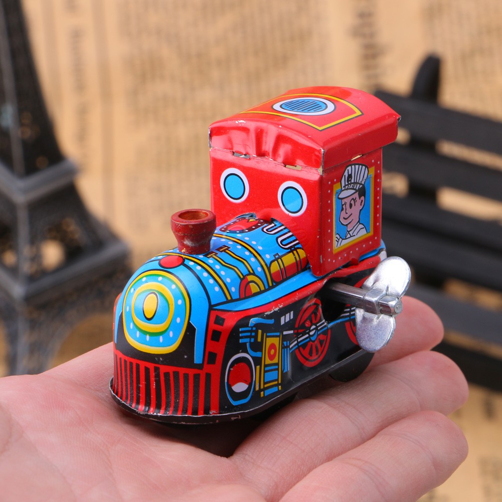 Retro Steam Train Reminiscence Children Vintage Tin Toy Clockwork Toys ...