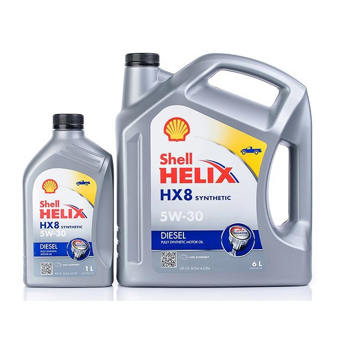 SHELL น้ำมันเครื่องสังเคราะห์แท้ Helix HX8 ดีเซล 5W-30 (6 ลิตร+1ลิตร ...