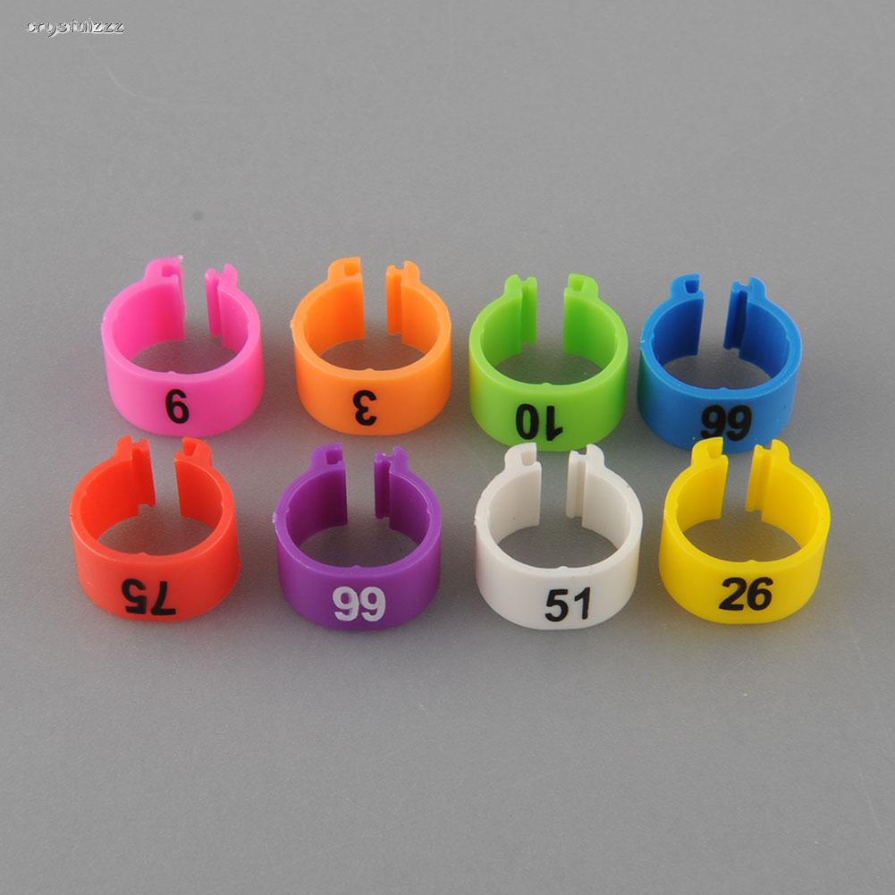 100Pcs Poultry Leg Bands Bird Pigeon Parrot Duck Hen Rings Clip 1-100 ...
