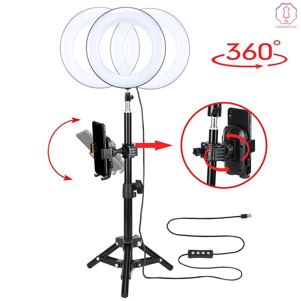ZOMEI 8 Inch Desktop LED Ring Light 3 Lighting Modes Dimmable USB ...