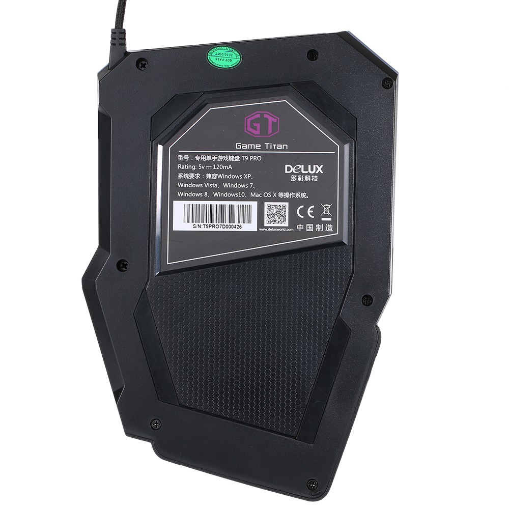 Delux T9 Pro Professional One/Single Hand USB Wired Esport Gaming ...