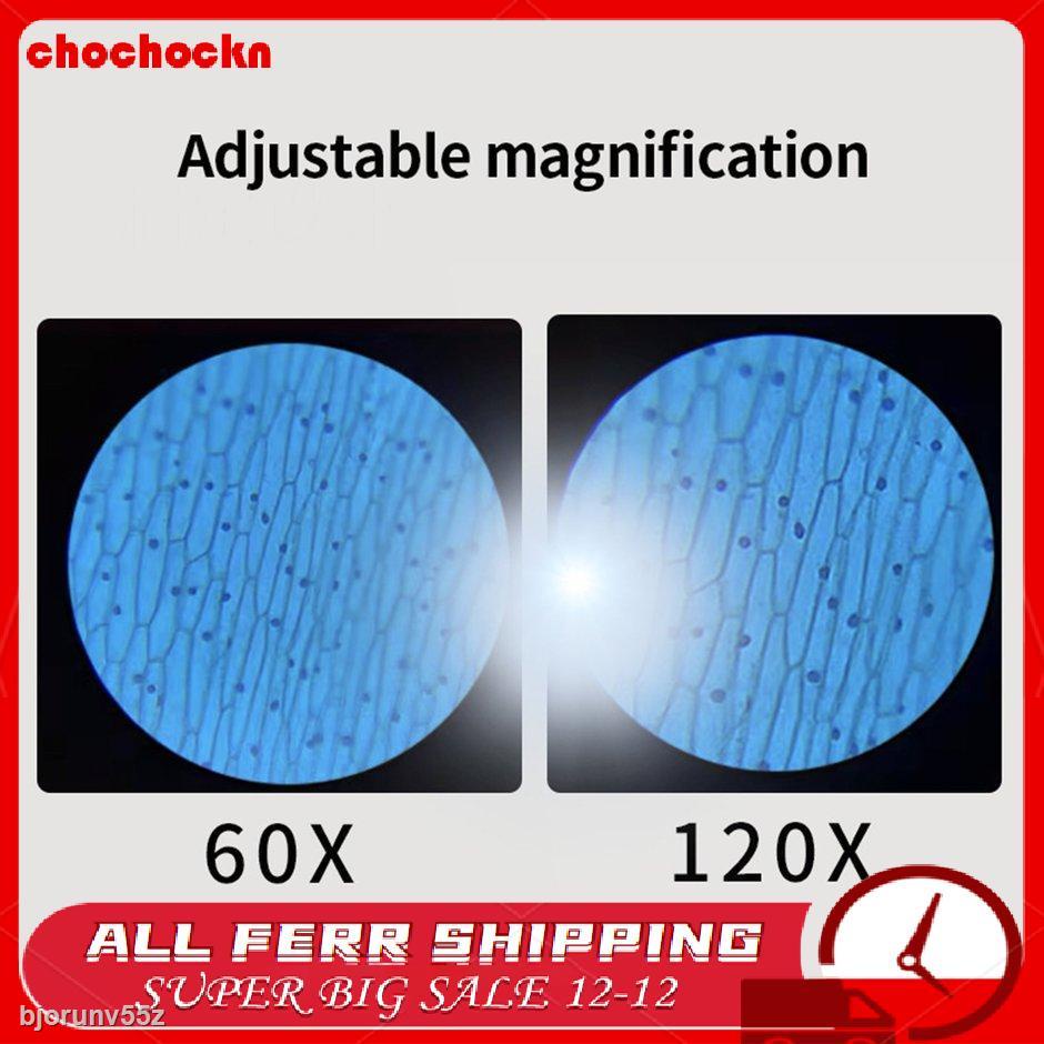 ๑NEW25Microscope Kit Lab LED Light 60X-120X Biological Science ...