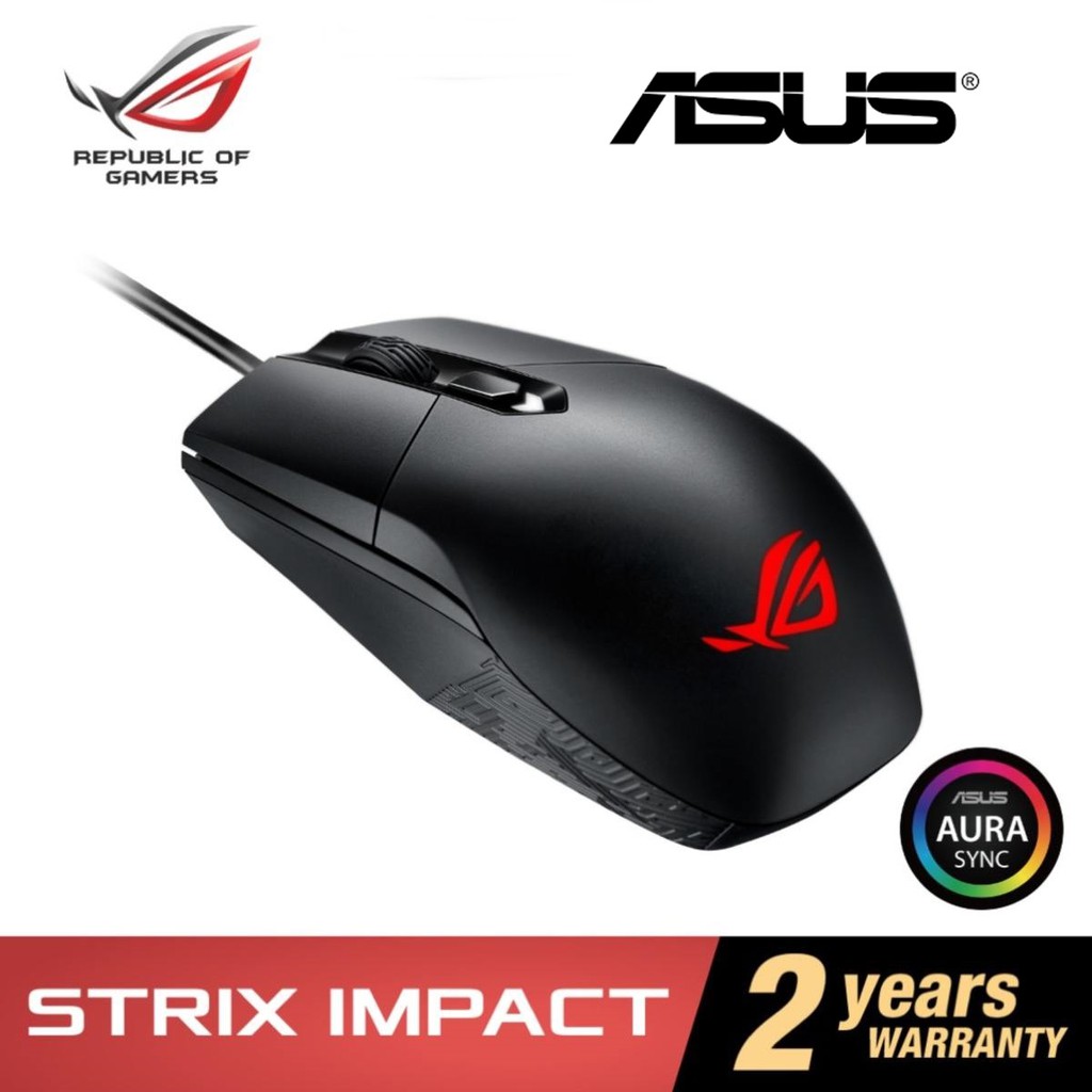 เม้าส์เกมมิ่ง ASUS ROG Strix Impact Aura RGB USB Wired Optical Gaming ...