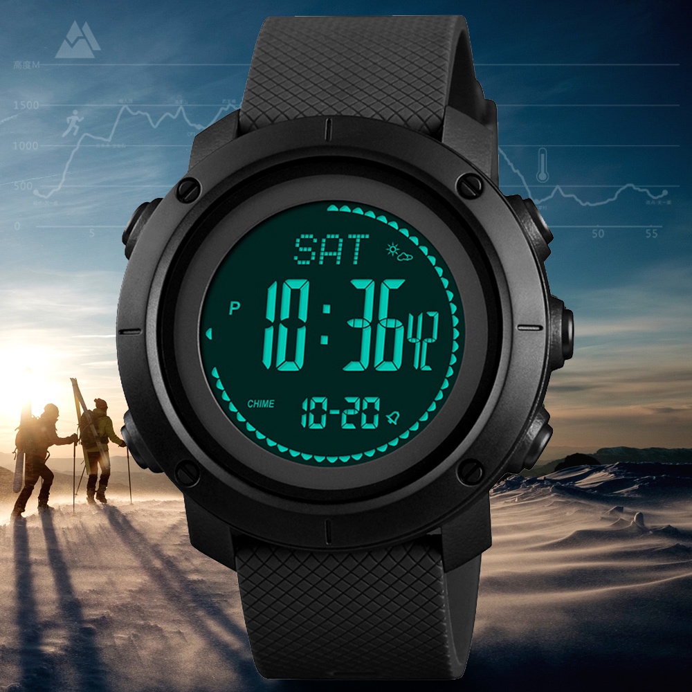 SKMEI Altimeter Barometer Thermometer Altitude Men Digital Watches ...