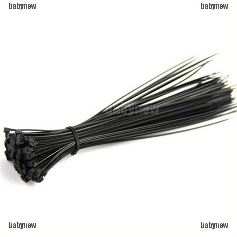 Babynew 100pcs 10cm Nylon Plastic Zip Trim Wrap Cable Loop Ties Wire ...