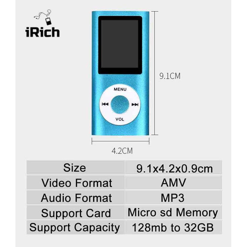 เครื่องเล่นMP3 Player Nano4 พร้อมเมมโมรี่ Micro SD card ความจุ 4GB 8GB ...