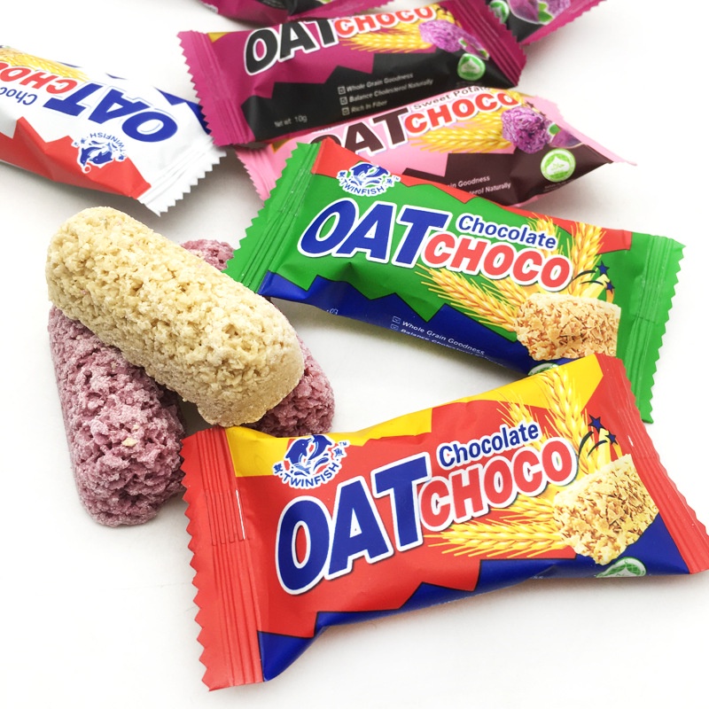 (4 ซอง) แบ่งขาย Oat Choco ขนมข้าวโอ๊ตอัดแท่ง ขนมเพื่อสุขภาพ ไม่มี ...