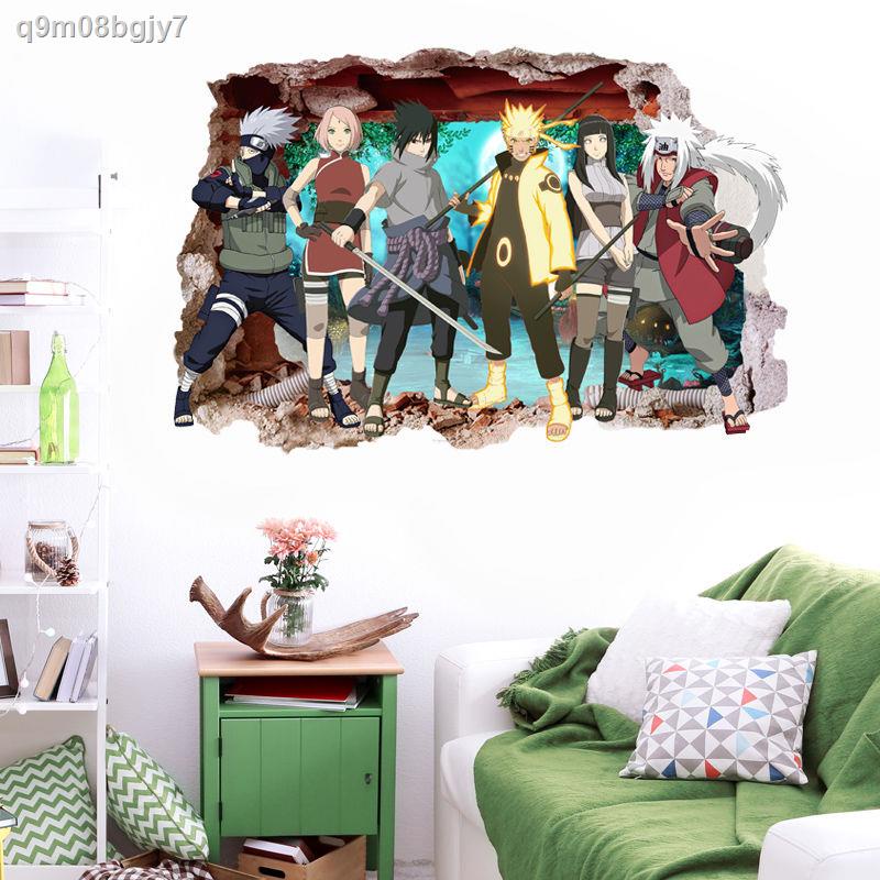 hot Naruto Series สติ๊กเกอร์ติดผนัง Naruto Hole Sasuke การ์ตูนอะนิเมะ ...
