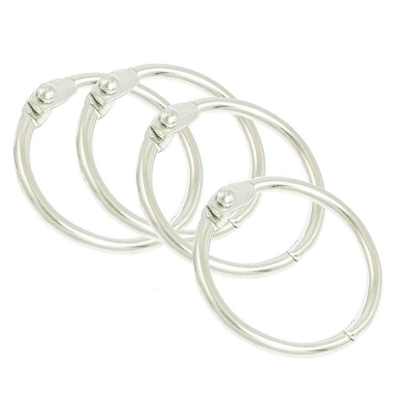 5 pcs silver 30mm Od. Metal Staple Book Binder Loose Leaf Circlip Ring ...